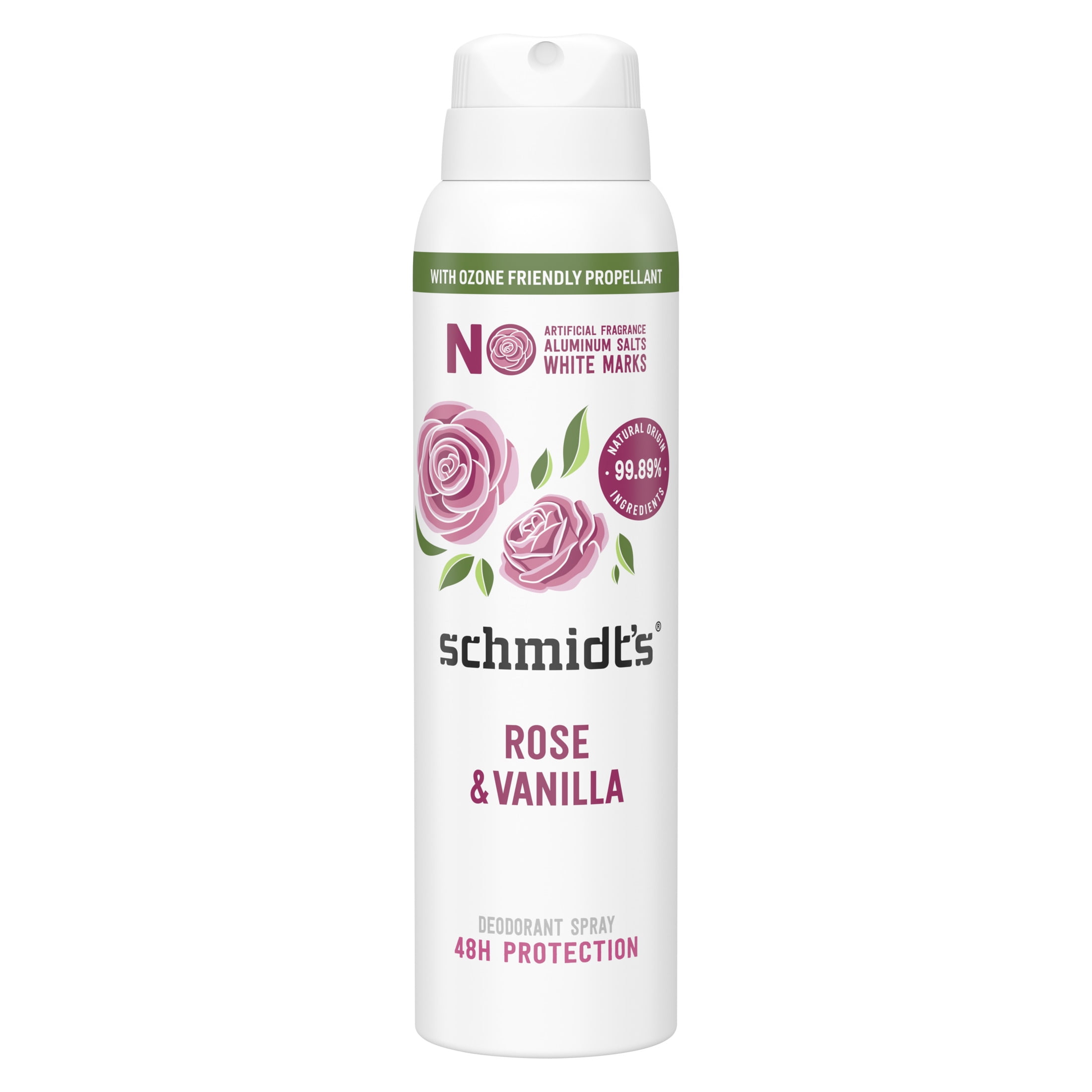 Schmidt's Natural Deodorant Spray for Women, Rose & Vanilla Scent, 3.2 ...