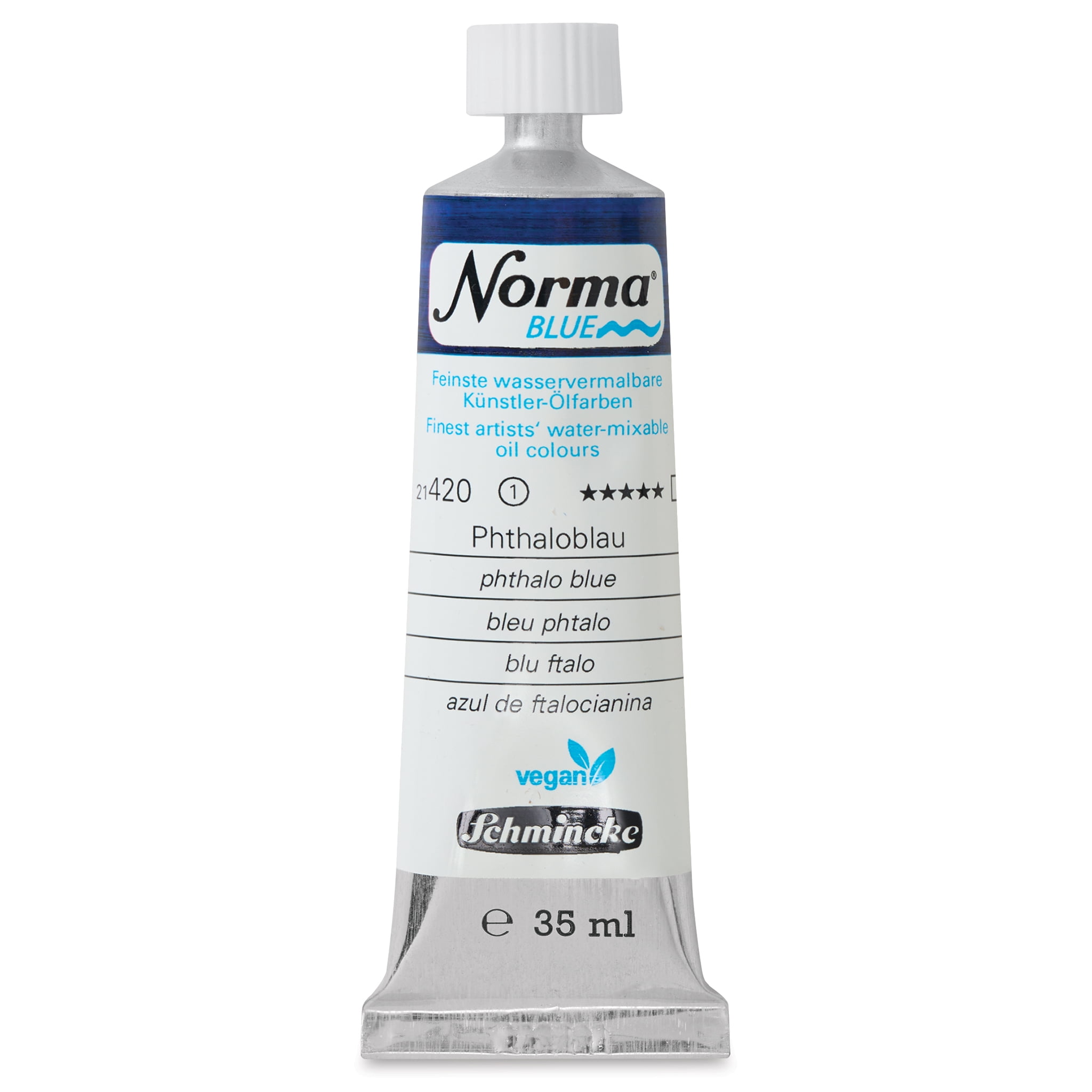 Schmincke Norma Blue Water-Mixable Oil Paint - Phthalo Blue, 35 ml ...