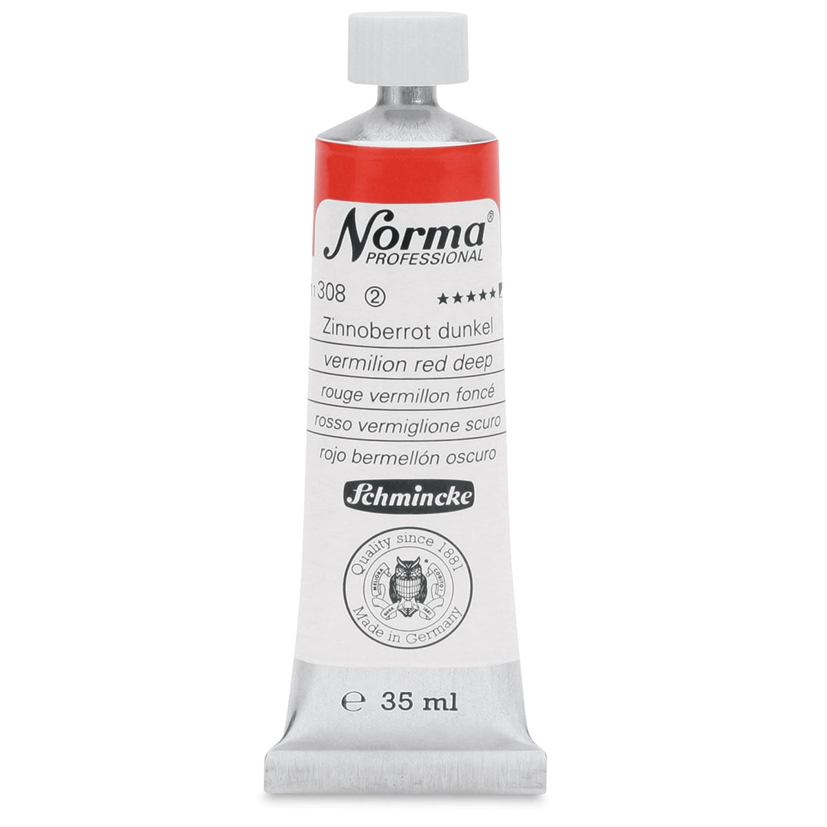 Schmincke Norma Professional Oil Paint - Vermilion Red Deep, 35 ml ...