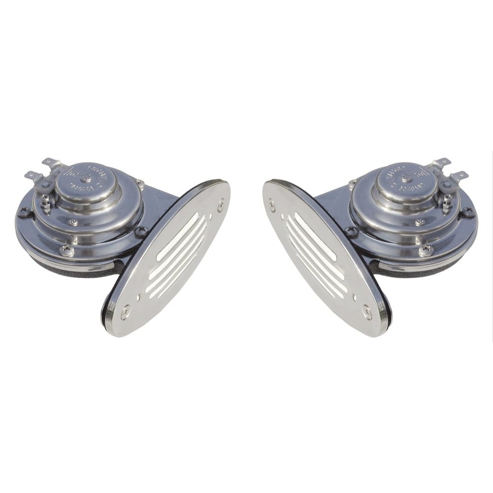 Schmitt Marine Mini Stainless Steel Dual Drop-In Horn w/Stainless Steel ...