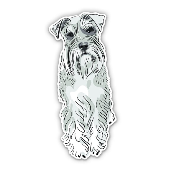 Schnauzer - 3" Vinyl Sticker - For Car Laptop Water Bottle Phone ...