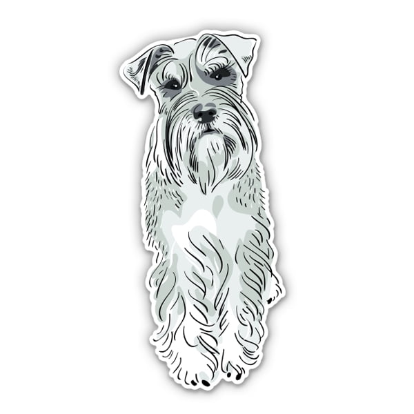 Schnauzer - 5" Vinyl Sticker - For Car Laptop I-Pad - Waterproof Decal ...