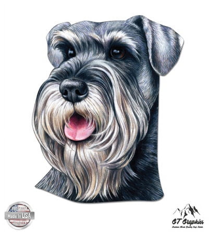 Schnauzer - 5" Vinyl Sticker - For Car Laptop I-Pad - Waterproof Decal ...