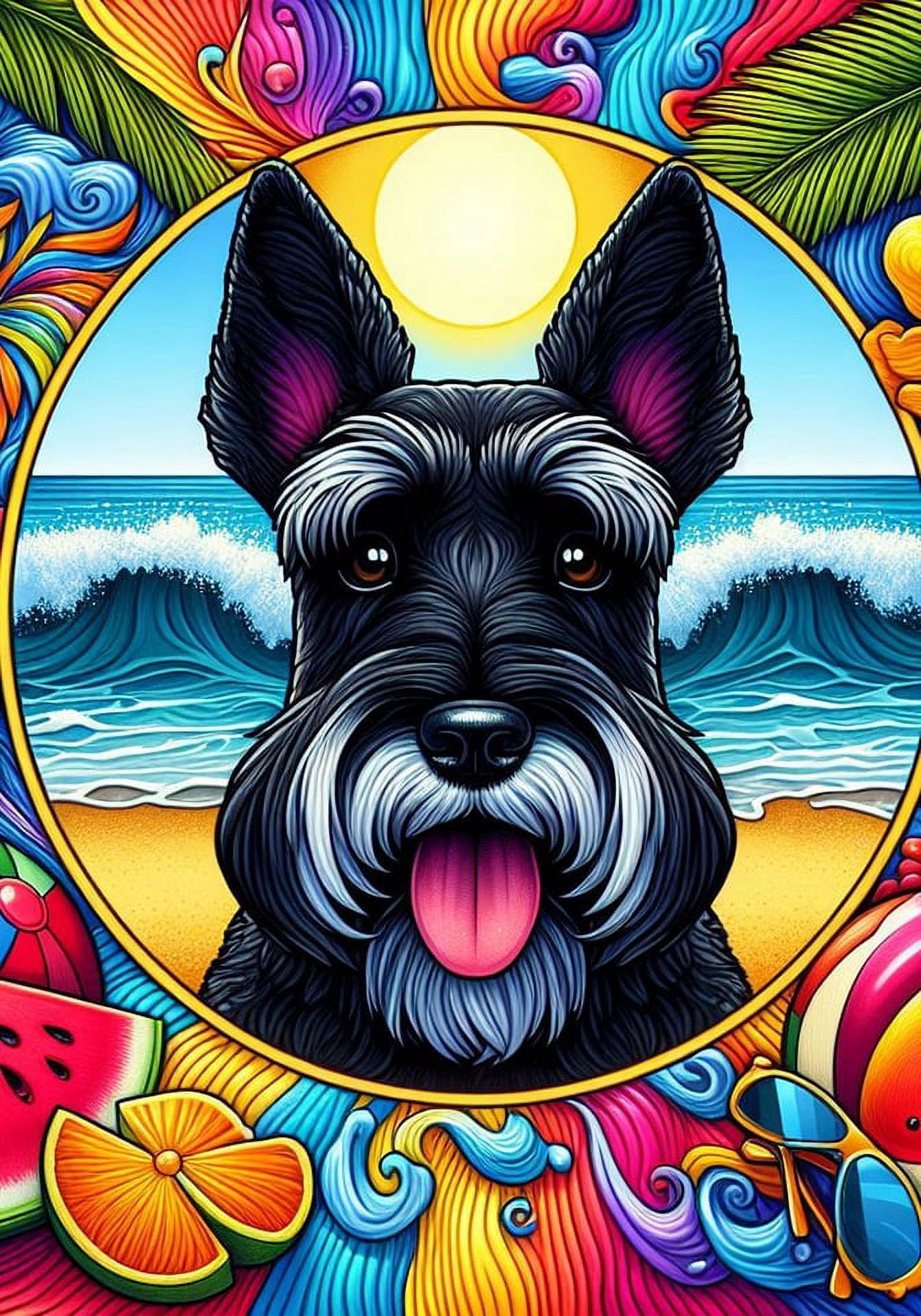 Schnauzer Black Cropped - Best of Breed DCR Summer House Flag 28" x 40 ...