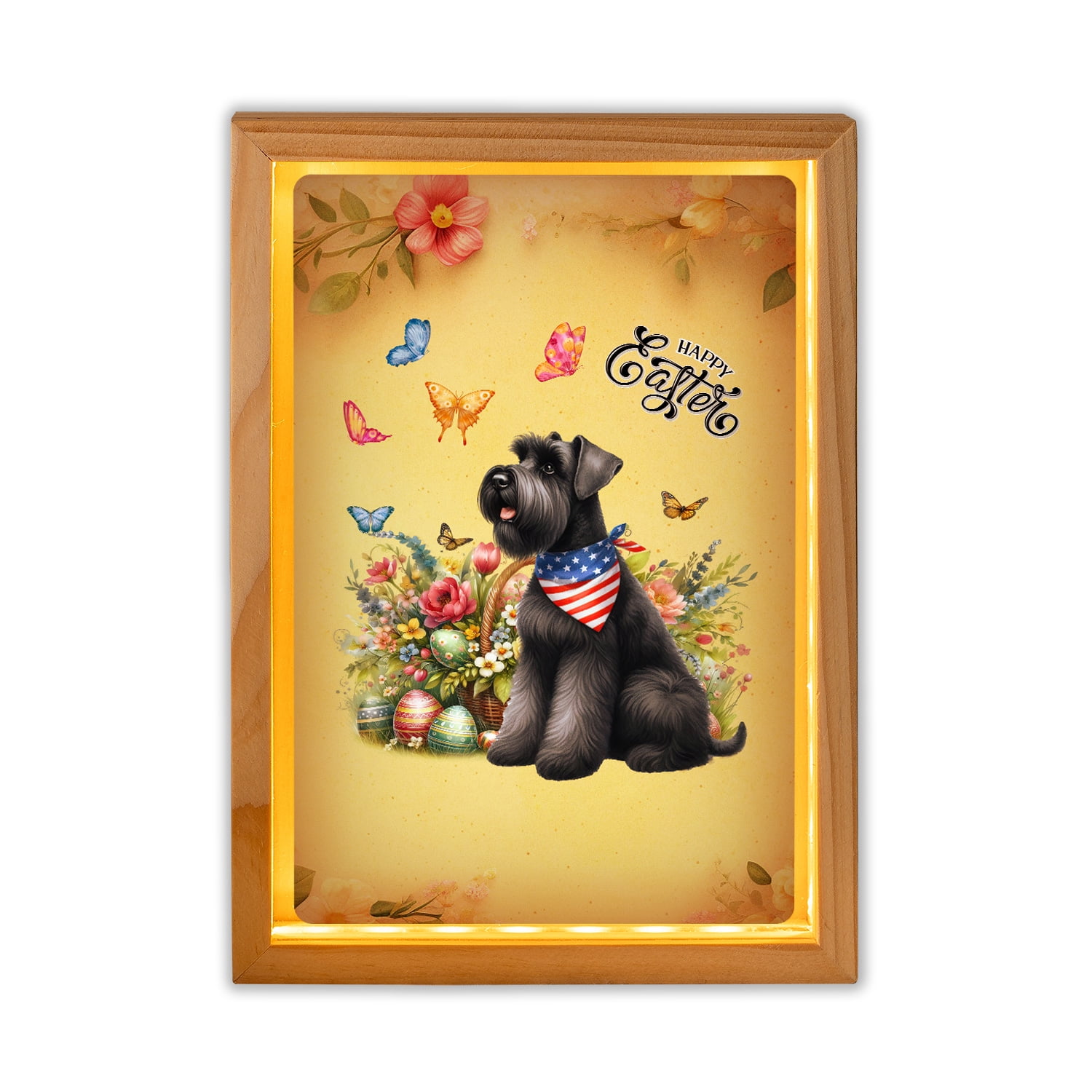 Schnauzer Celebrates Spring and Enjoys a Happy Easter Acrylic Plaque ...