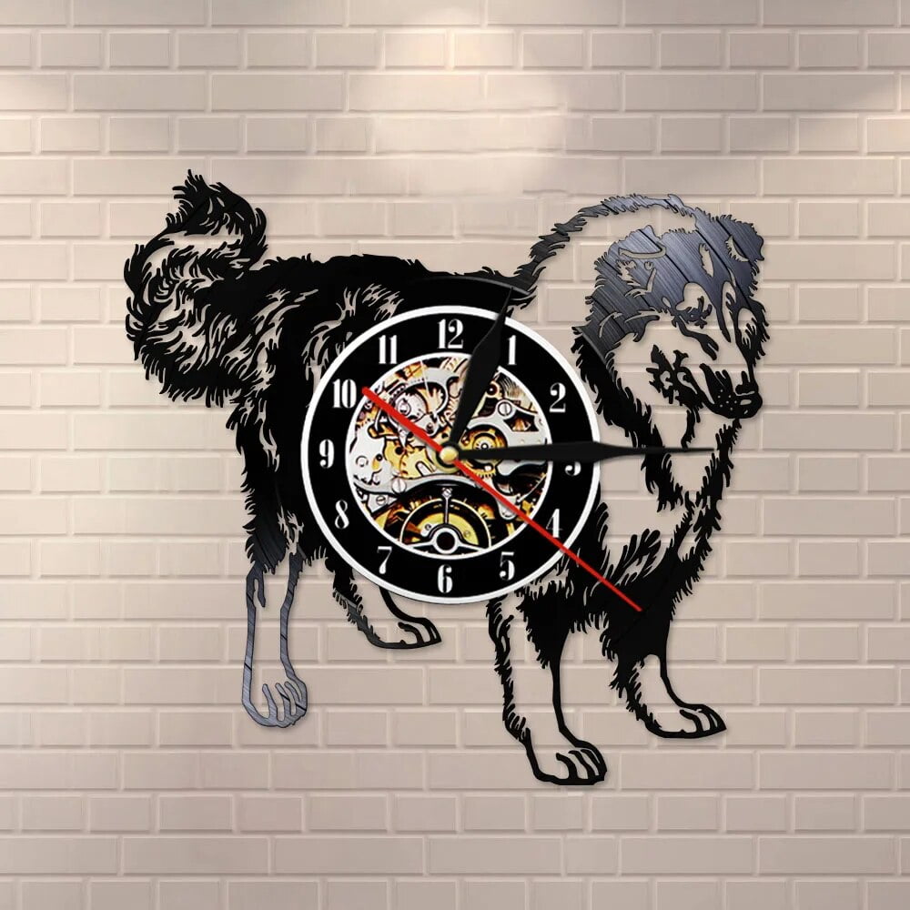 Schnauzer Dog Breed Rough Collie Club Vinyl Wall Clock,Vinyl Record ...