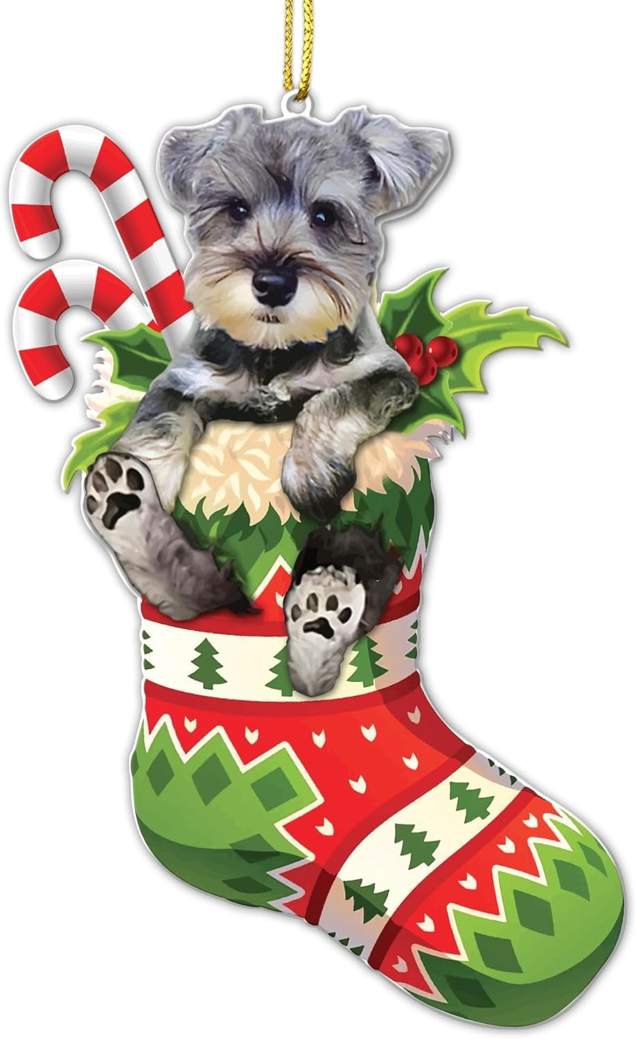 Schnauzer Dog Flat Acrylic Christmas Ornament – Adorable Schnauzer in ...