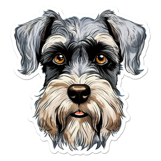 Schnauzer Dog Sticker Phone Decal Water Bottle Stickers Car Decals ...