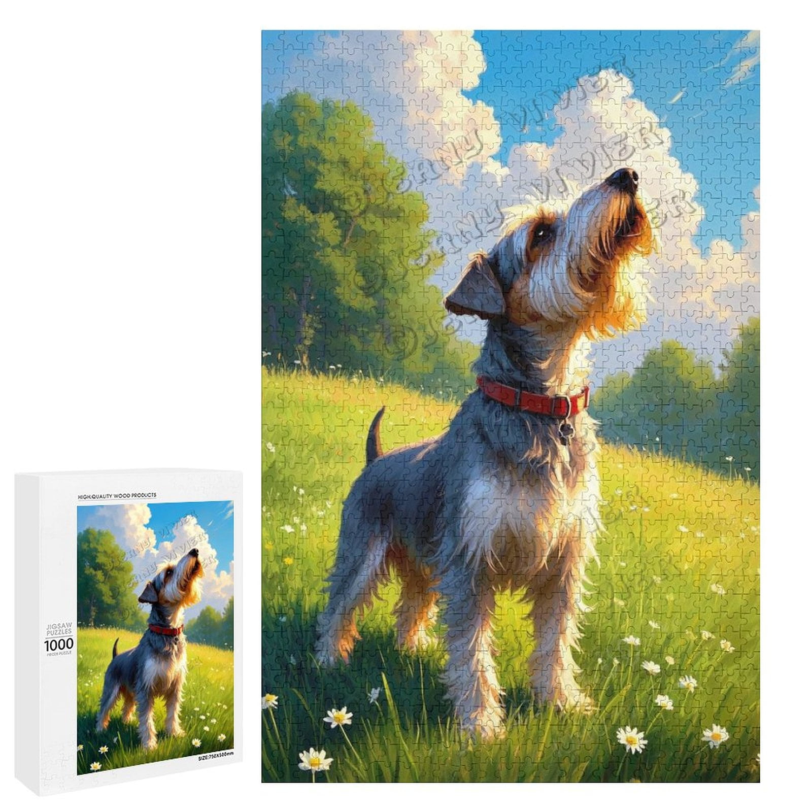 Schnauzer Dog Themed Wooden Jigsaw Puzzle 1000 Pieces, Gift for All ...