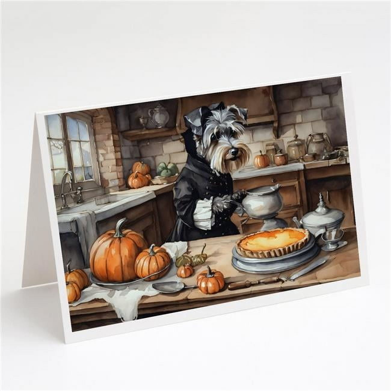 Schnauzer Fall Kitchen Pumpkins Greeting Cards and Envelopes Pack of 8 ...