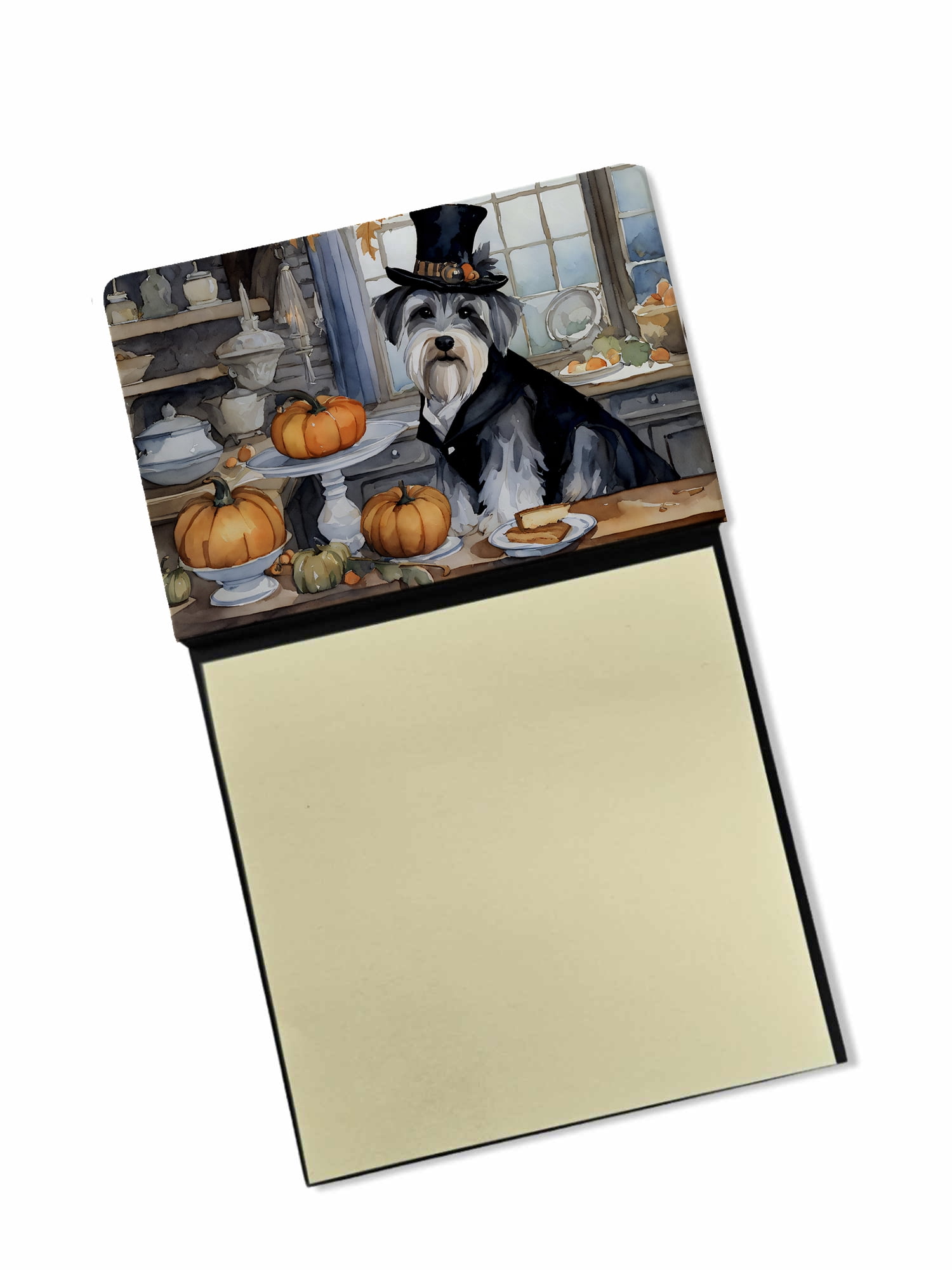 Schnauzer Fall Kitchen Pumpkins Sticky Note Holder 3.25 in x 5.25 in ...