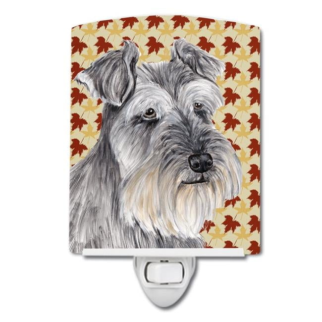 Schnauzer Fall Leaves Portrait Ceramic Night Light - Walmart.com