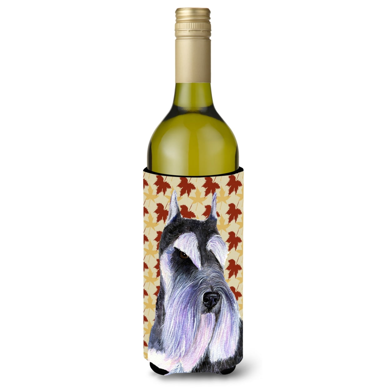 Schnauzer Fall Leaves Portrait Wine Bottle Hugger - Walmart.com
