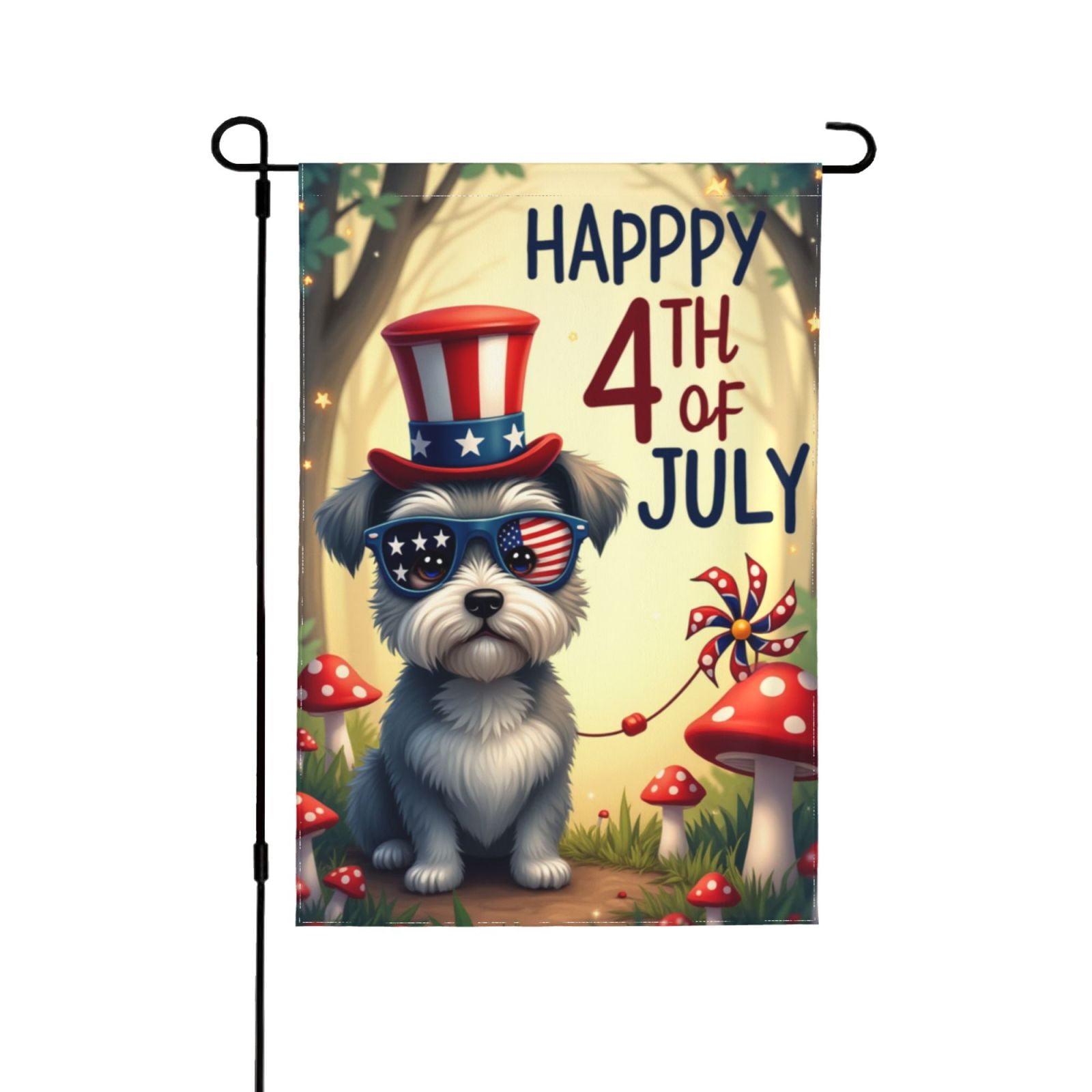 Schnauzer Funny Flags Dog Garden Flags 12.5x18 Double Sided, Happy 4th ...
