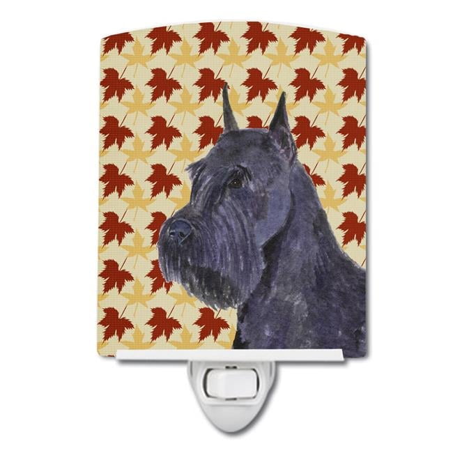 Schnauzer Giant Fall Leaves Portrait Ceramic Night Light - Walmart.com