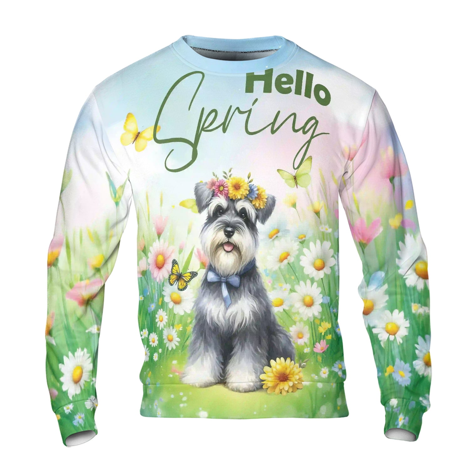 Schnauzer Hello Spring Time Flower Floral Nature All Over Print 3D ...