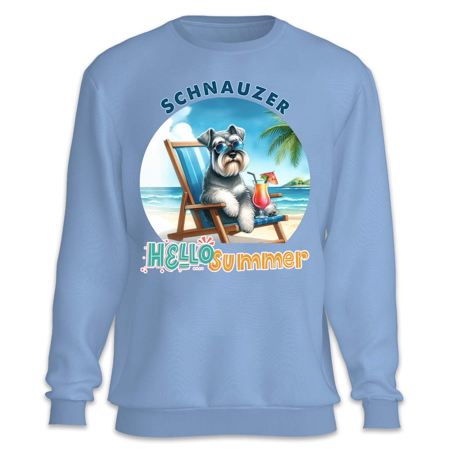 Schnauzer Hello Summer Beach Theme with Sunglasses and Tropical ...