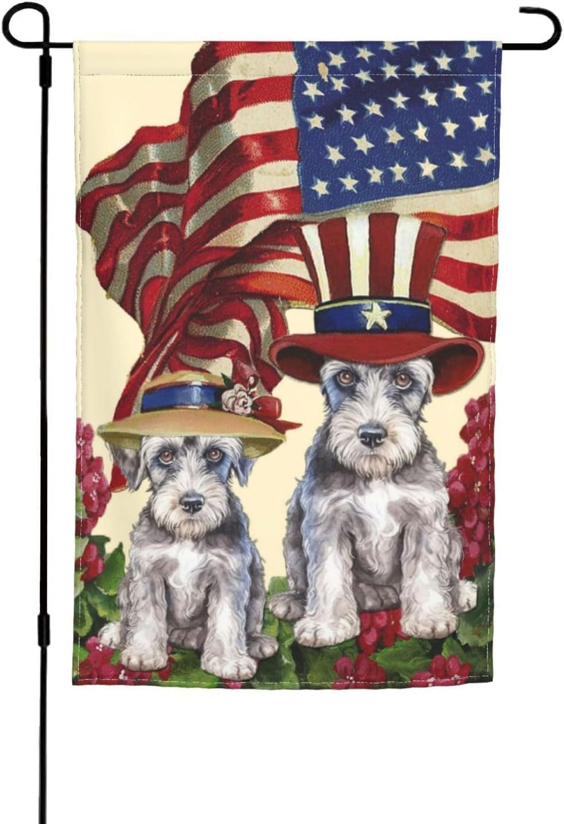 Schnauzer Independence Day Patriotic American Dog Garden Flag Welcome ...