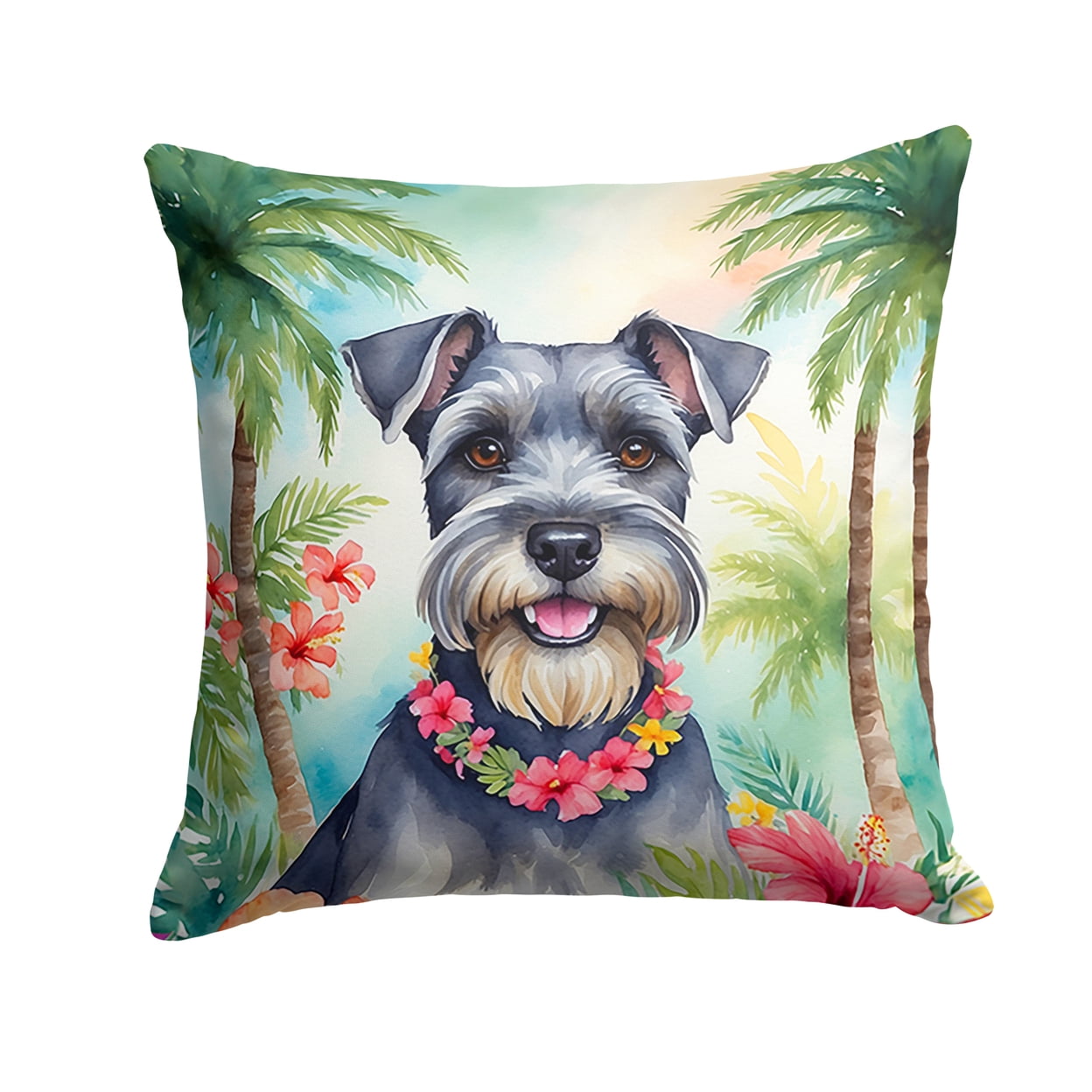 Schnauzer Luau Throw Pillow 18 in x 18 in - Walmart.com