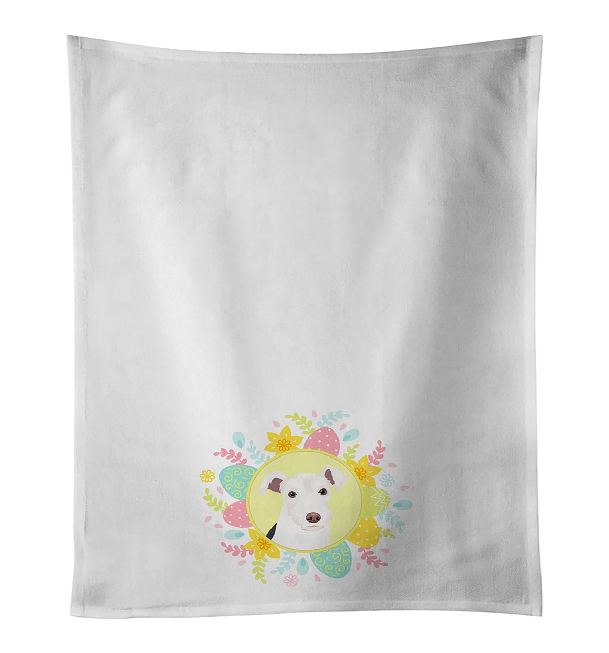 Schnauzer Parti Easter White Kitchen Towel Set of 2 19 in x 28 in ...