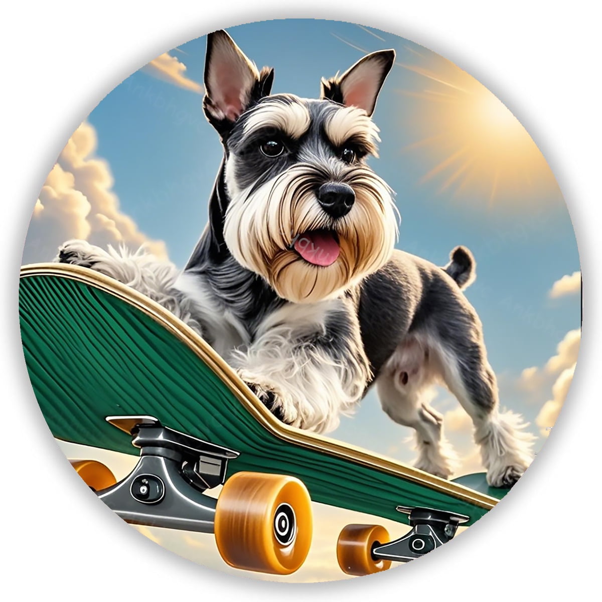 Schnauzer Skateboard Dog Funny Dog Jigsaw Puzzle-150 Piece Adult Puzzle ...