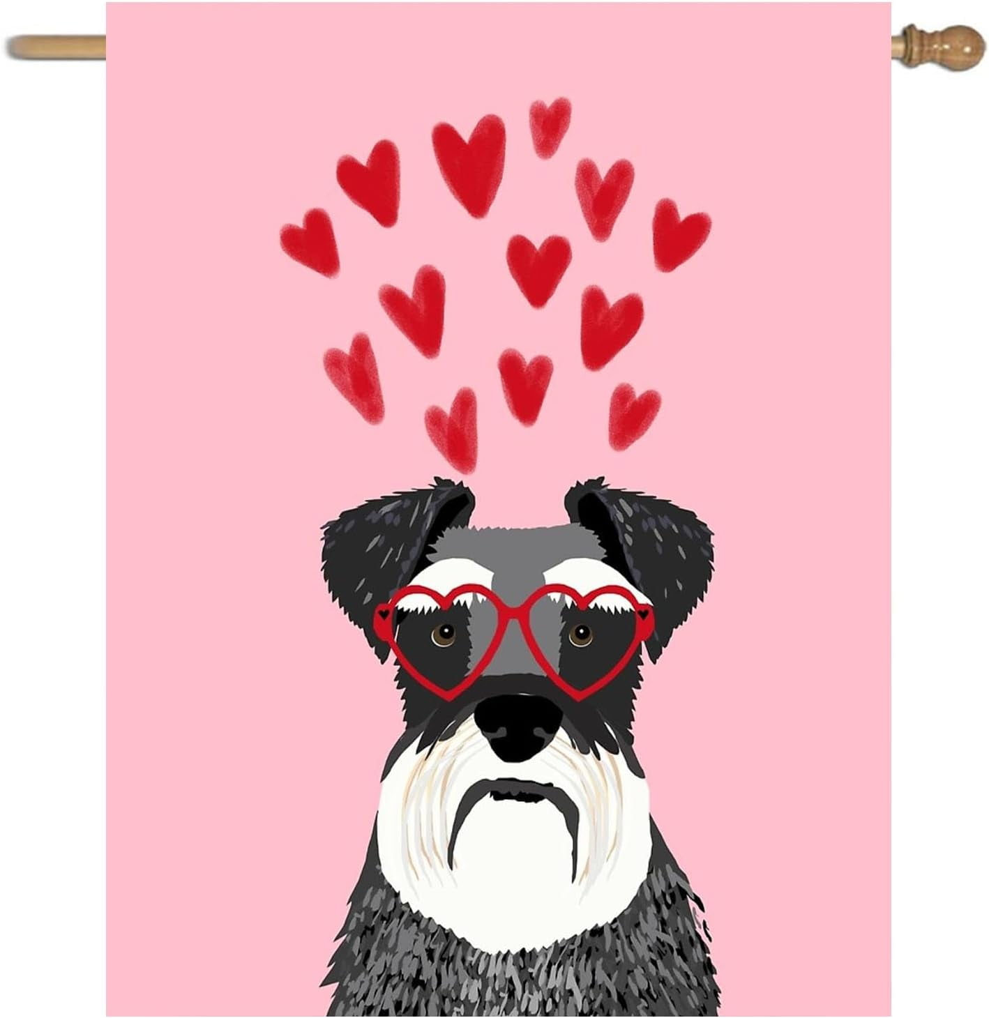 Schnauzer Valentine House Flags 28x40 Double Sided Large Outdoor ...