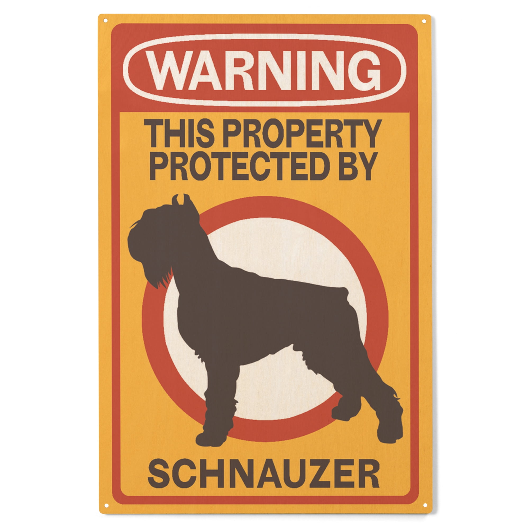 Schnauzer, Warning Birch Wood Wall Sign (10x15 Rustic Home Decor, Ready ...