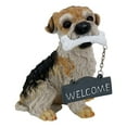 Schnauzer Welcome Statue 6 in Resin Dog Sign Greeter Figurine Miniature ...