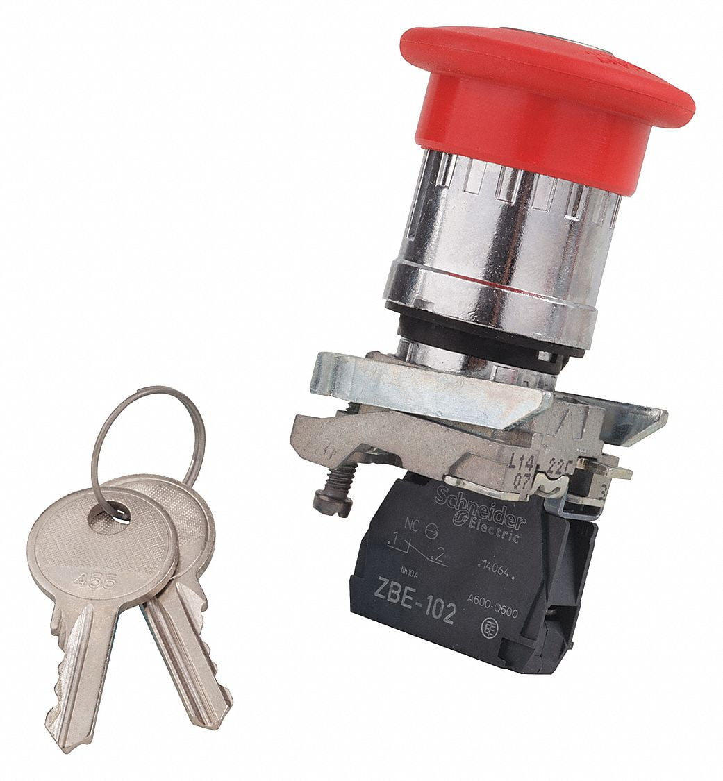 Schneider Electric Emergency Stop Push Button,Red XB4BS9442 - Walmart.com