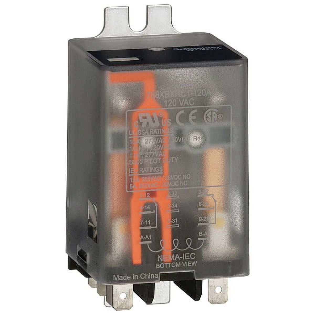 Schneider Electric Flange Relay,120VAC,8 Pins,10A @ 277V AC 788XBXRC1-120A - Walmart.com