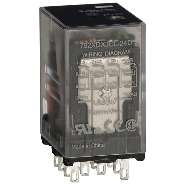 Schneider Electric Gen Purpose Relay,14 Pin,Square,24VAC 792XDXC-24A ...