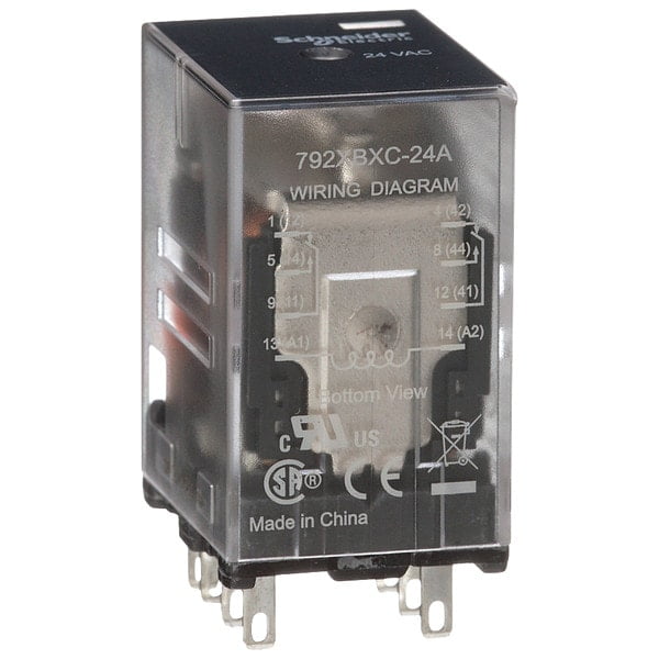 Schneider Electric Gen Purpose Relay,8 Pin,Square,24VAC 792XBXC-24A ...