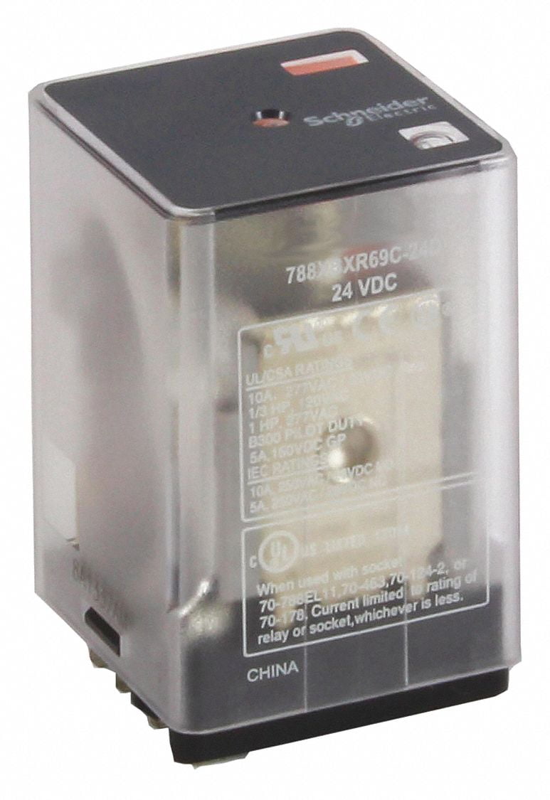 Schneider Electric General Purpose Relay, 24VAC, 10A, 8Pins 788XBXRC ...