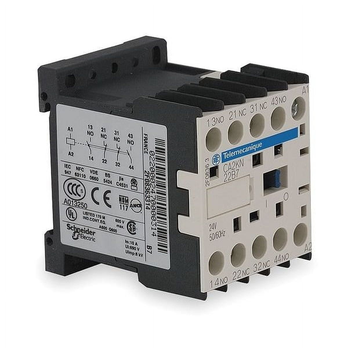 Schneider Electric IEC Control Relay,2NO/2NC,120VAC,10A CA2KN22G7 ...