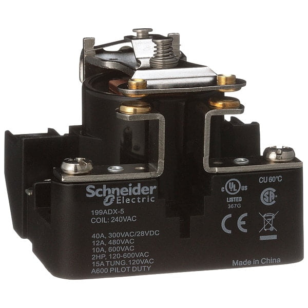 Schneider Electric Open Power Relay, 240VAC, SPST-NO, 4Pins 199ADX-5 ...