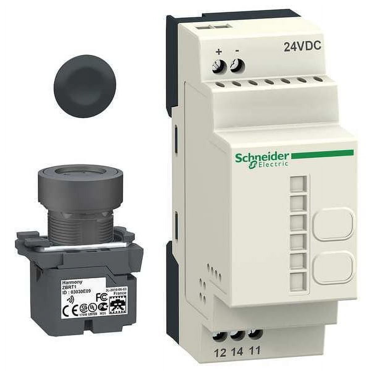Schneider Electric Wireless Push Button Kit, Black, 22mm XB5RFB01 ...
