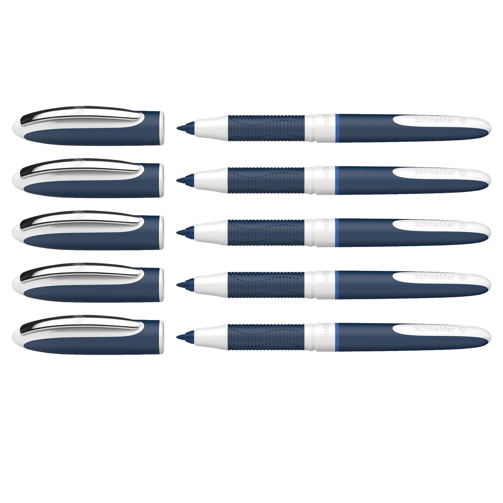 Schneider One Change Refillable Rollerball Pens, 0.6 mm, Blue, Pack of ...