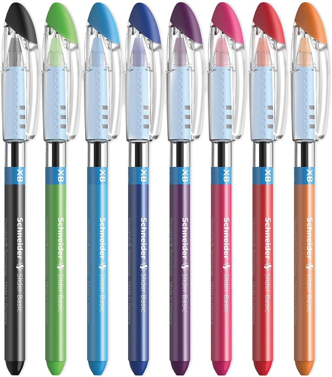 Schneider Slider Basic XB Ballpoint Pen, Set of 8, Assorted Colors ...