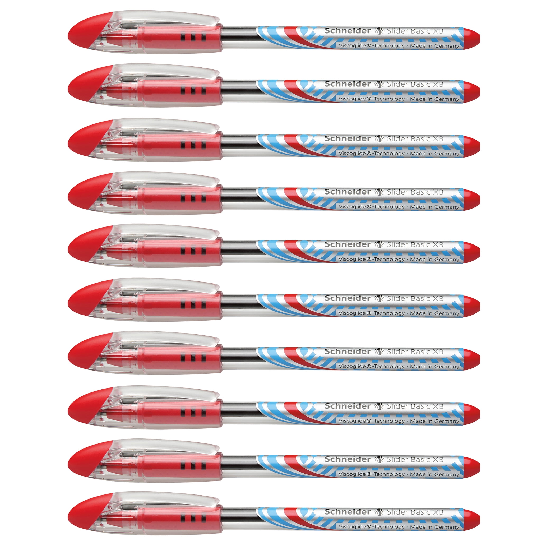 Schneider Slider Basic XB Ballpoint Pen Viscoglide Ink, 1.4 mm, Red Ink ...