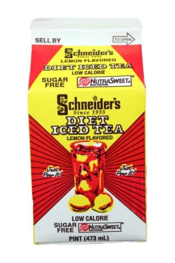 Schneider's, Diet Lemon Flavored, Iced Tea, 1 Pint, Naturally ...