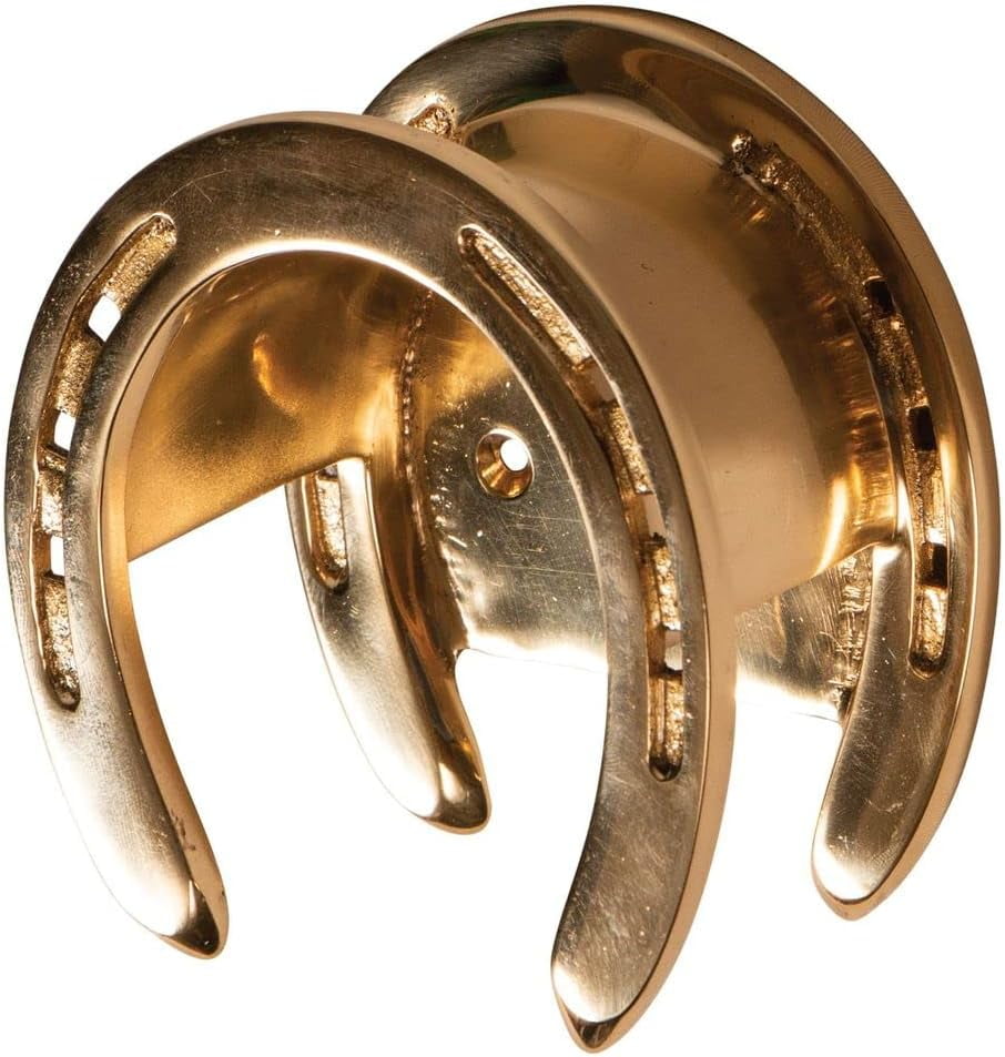 Schneiders Berlin Brass Double Horseshoe Domed Bridle Rack for Horses ...