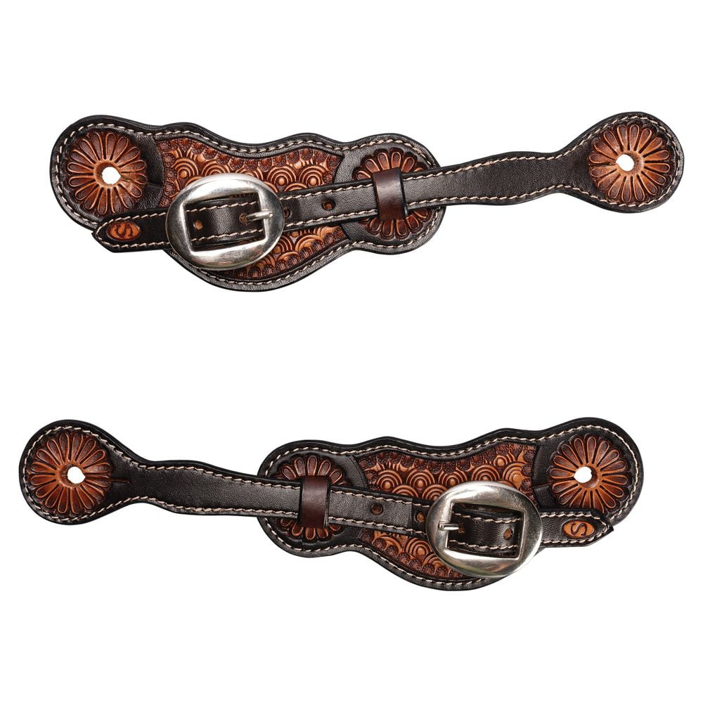Schneiders Cattlemen's Crest Buckaroo Spur Straps | Hand-Tooled ...