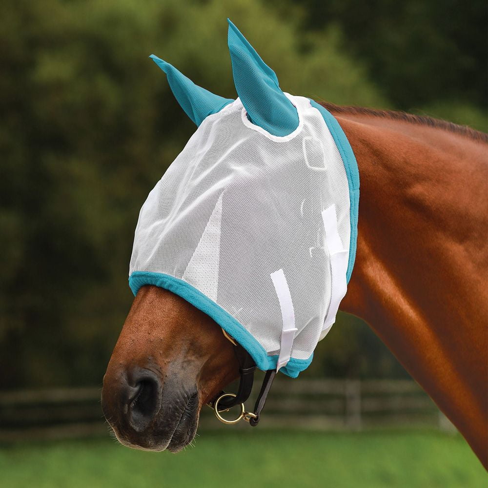 Schneiders Dura-Mesh Original Fly Horse Mask With Ears | Turquoise | Cob - Walmart.com