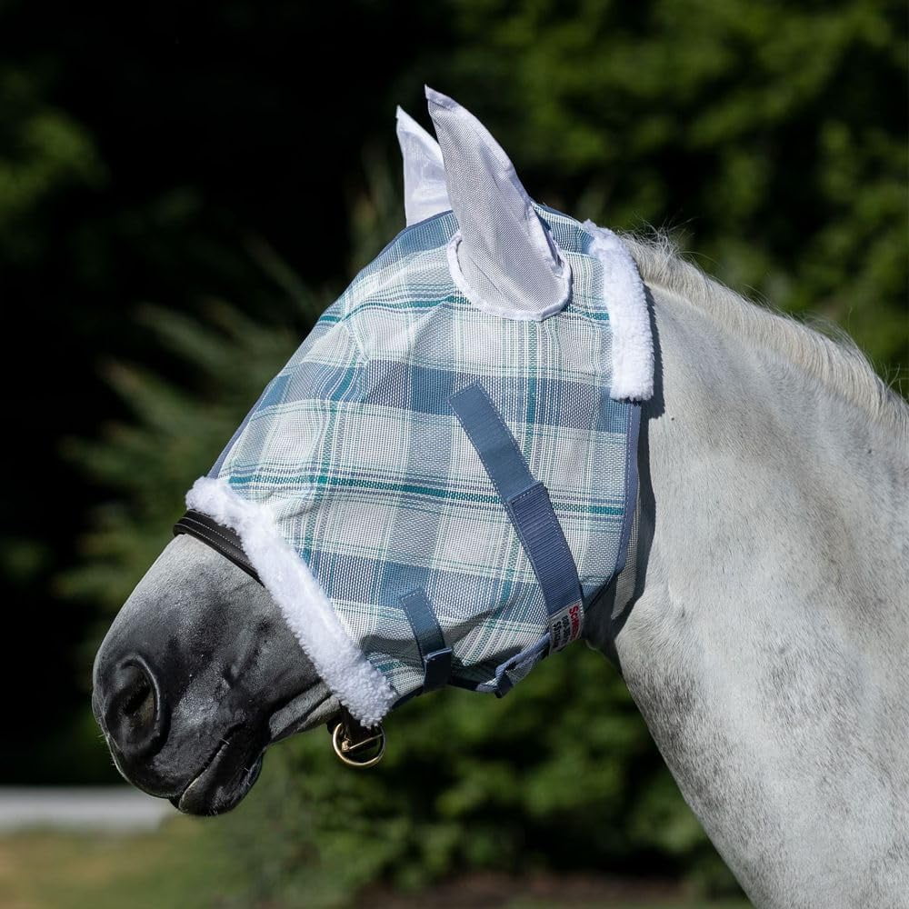 Schneiders Dura-Mesh Plaid Fly Horse Mask with Ears | Ultra-Durable ...
