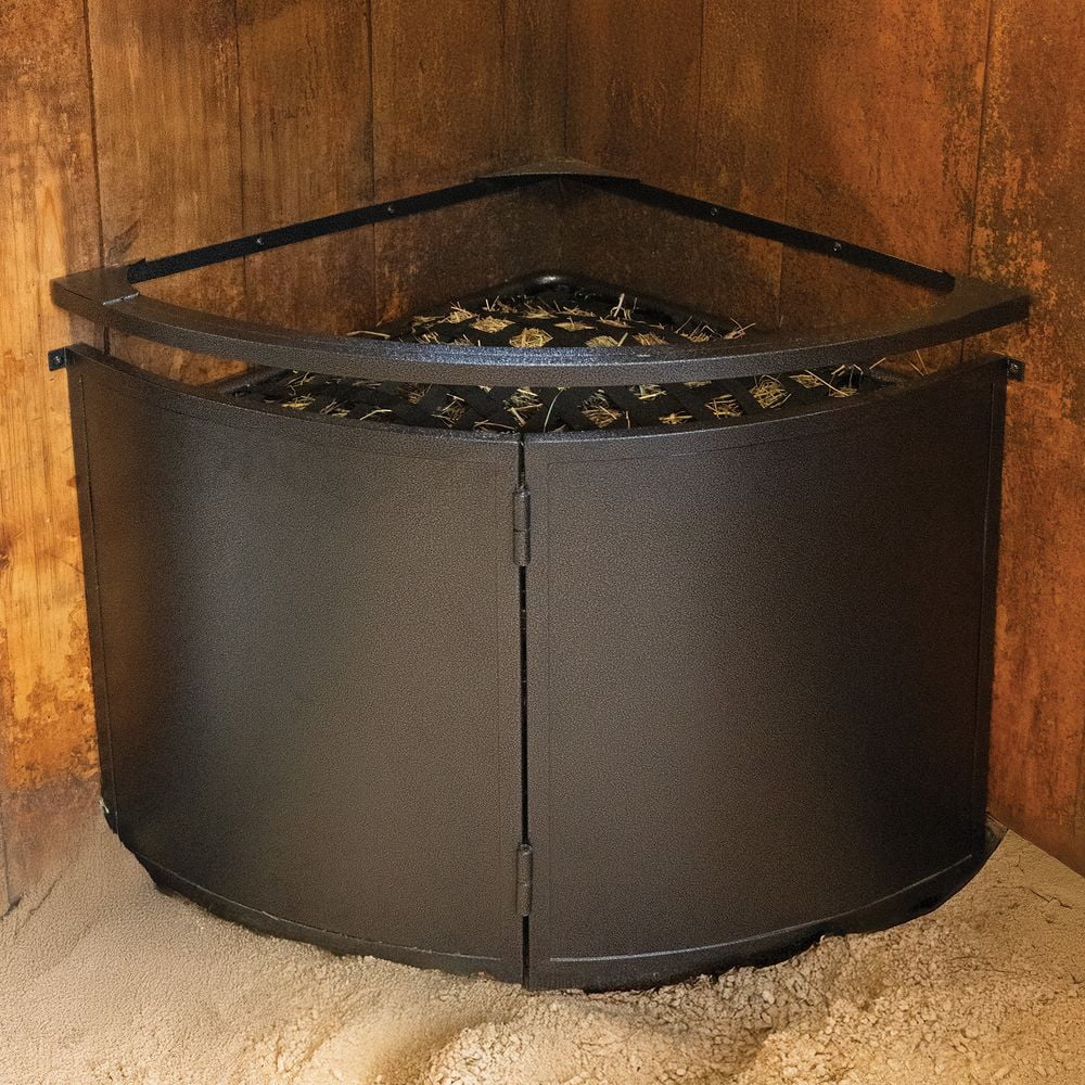 Schneiders Easy-Up Pro Corner Floor Hay Feeder with Netted Lid & Color ...
