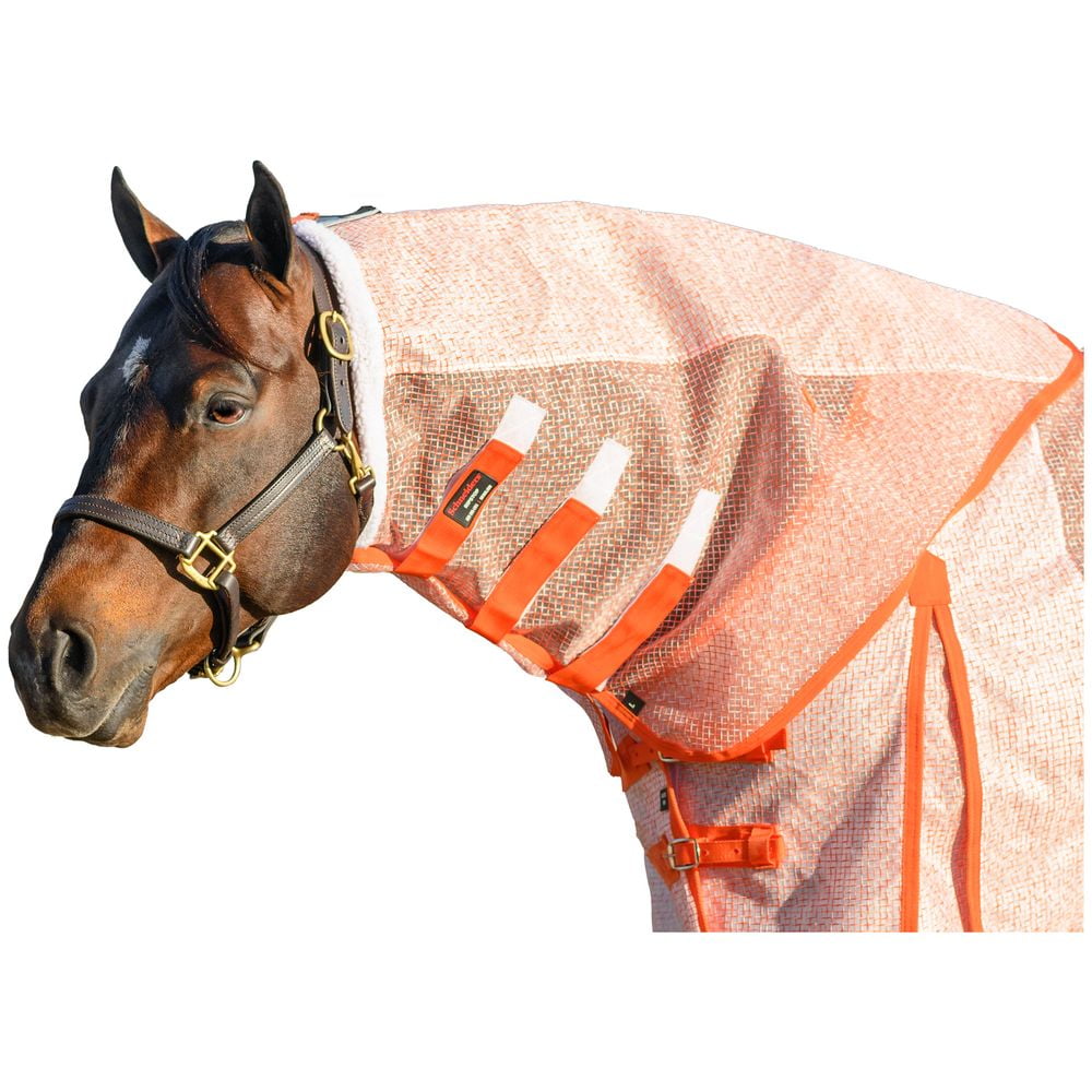Schneiders Ripstop Nylon Mesh II Fly Neck Cover for Horses | Orange ...