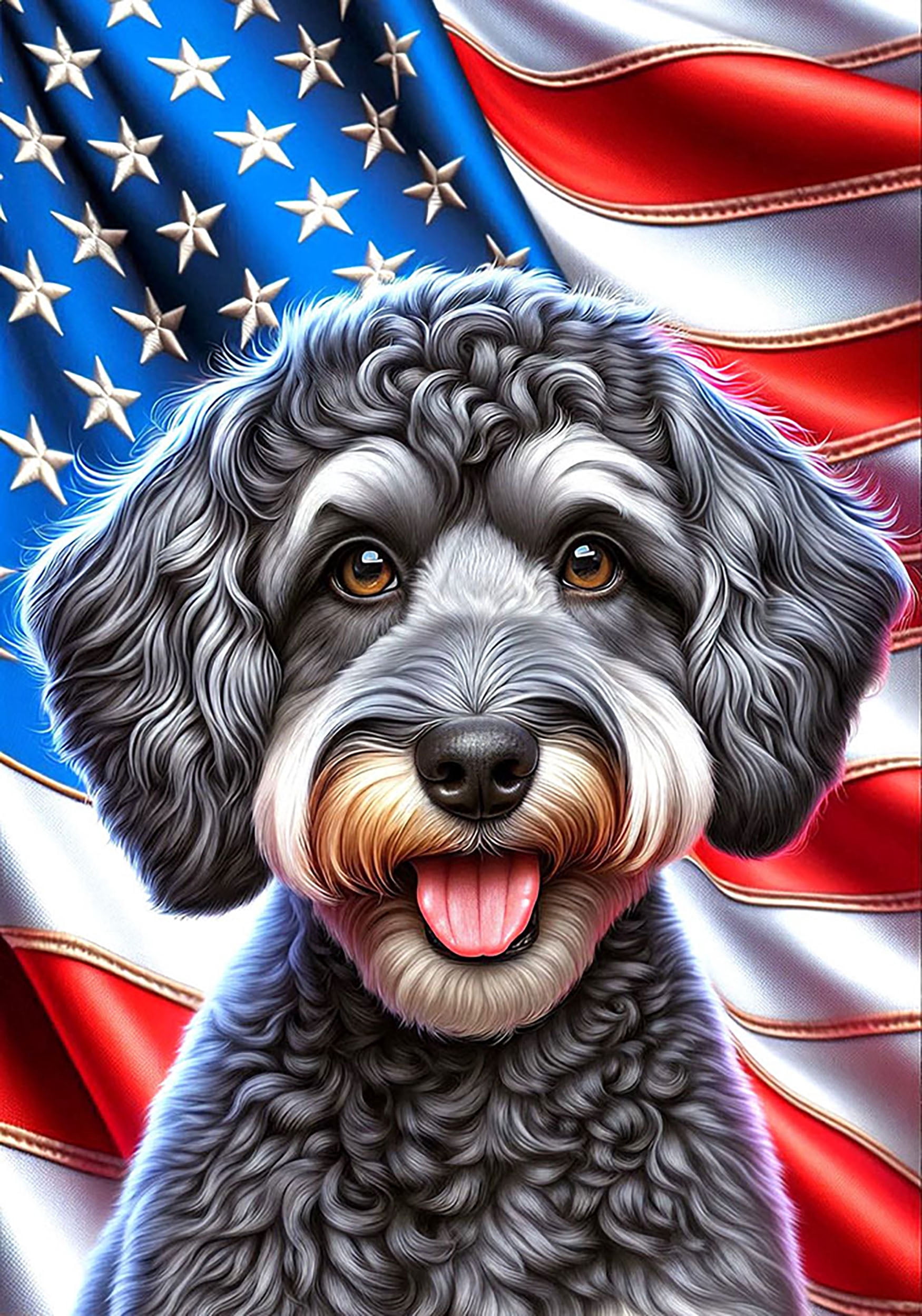 Schnoodle Grey - Best of Breed DCR Patriotic III Outdoor Garden Flag ...