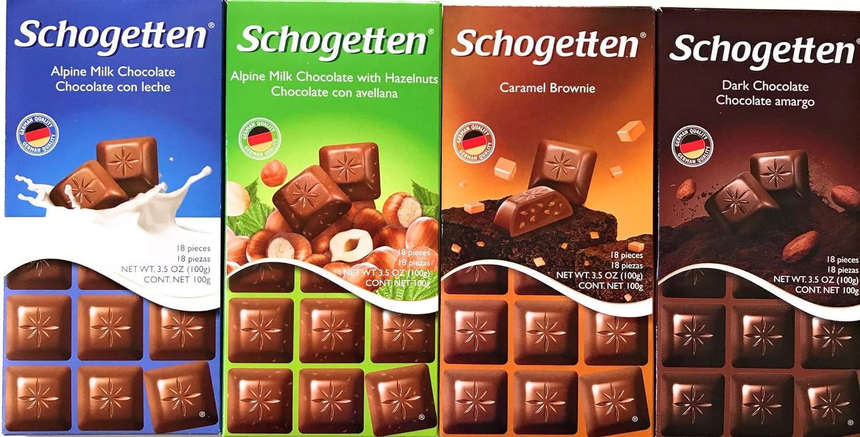 Schogetten German Chocolate Variety Pack Milk Chocolate, Caramel, Dark ...