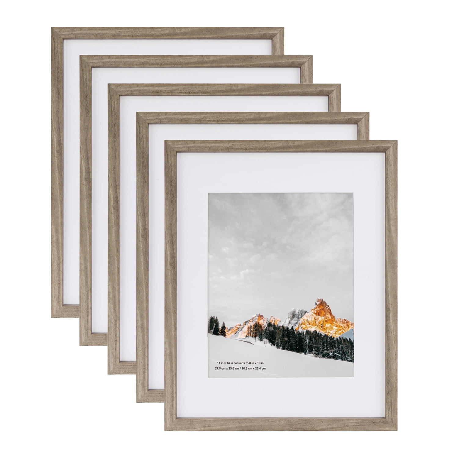 Scholartree 11 x 14 5-in-1 Wood Picture Frames Set-11x14 Matted to 8x10 ...