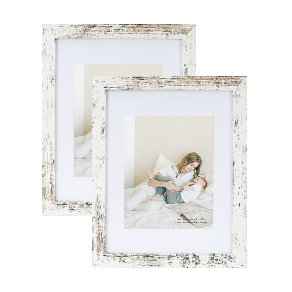 Scholartree 11x14 Wood Gallery Wall Frames (Matted to 8x10), Set of 2 ...